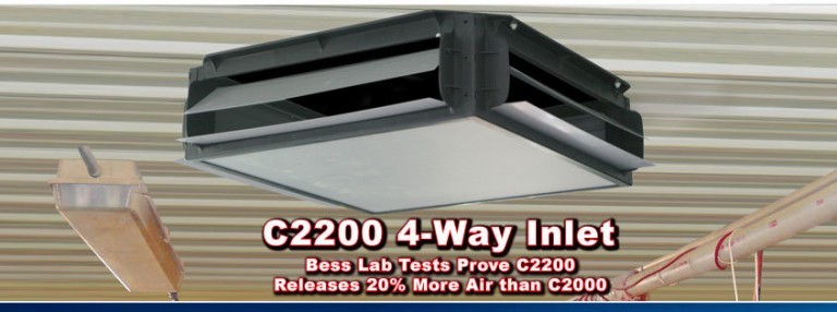 C2200 4-Way Attic Inlet | Quad Ceiling Inlets for Hog Barns
